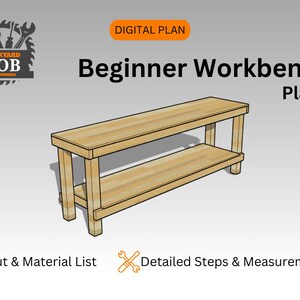 Simple DIY Beginner Workbench Plan / Digital Plans / Woodworking Plans ...