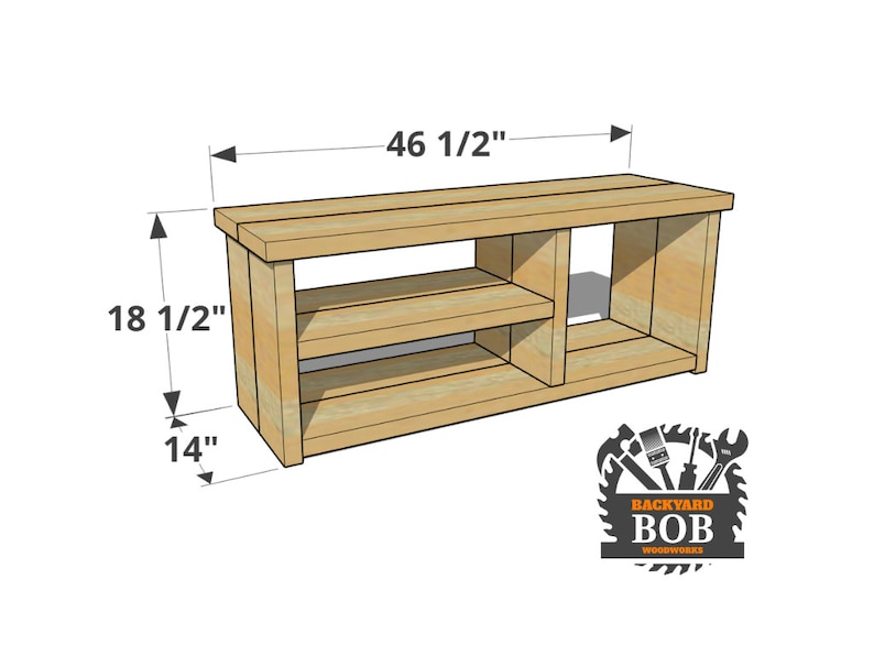 DIY Rustic Shoe Bench Plan / Shoe Bench / Digital Plans / Woodworking ...