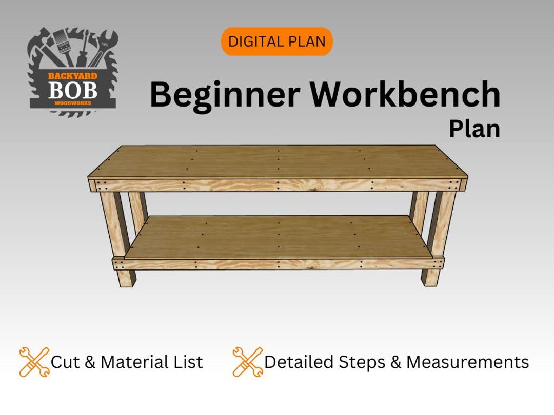 Simple DIY Beginner Workbench Plan / Digital Plans / Woodworking Plans ...