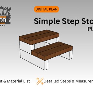 Simple DIY Step Stool Plan / Step Stool / Digital Plans / Woodworking ...