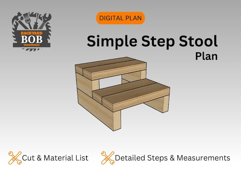 Simple Step Stool Plan: Beginner Woodworking Project (PDF) - Etsy