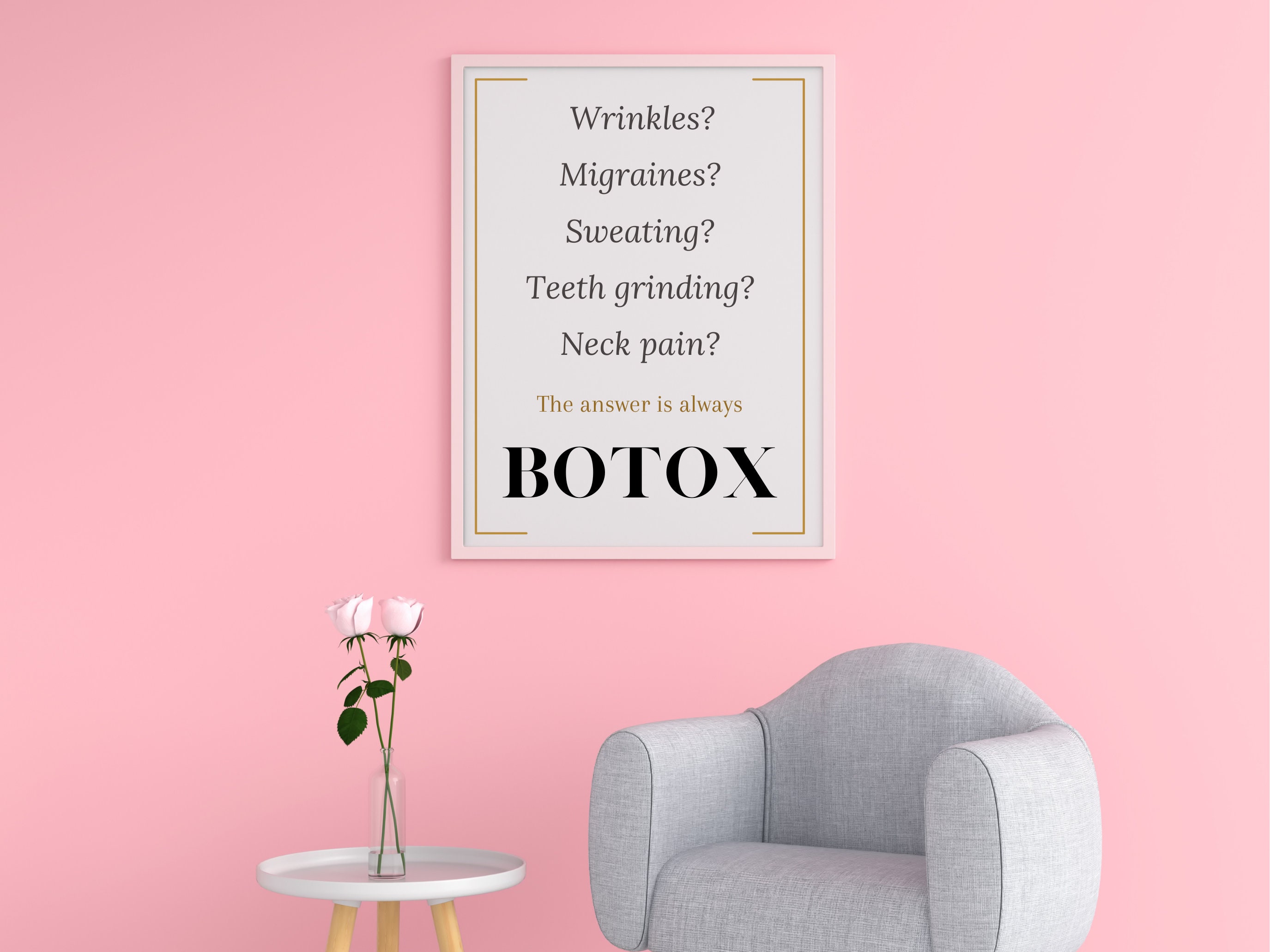 Botox Art, Botox and Filler Wall Art, the Answer is Botox, Poster for ...