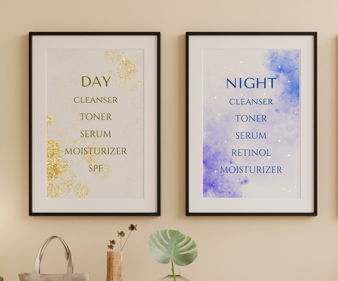 Esthetician Decor, Day and Night Skin Care, Wall Decor, Digital ...