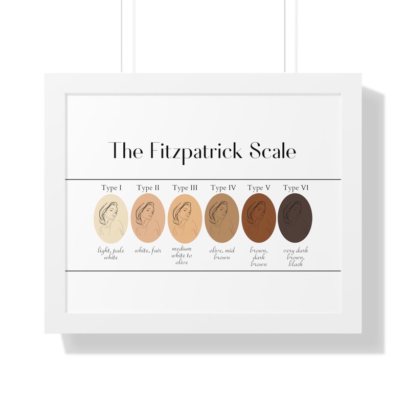 Fitzpatrick Scale, Dermatologist Art, Poster for Skin, Framed Art ...