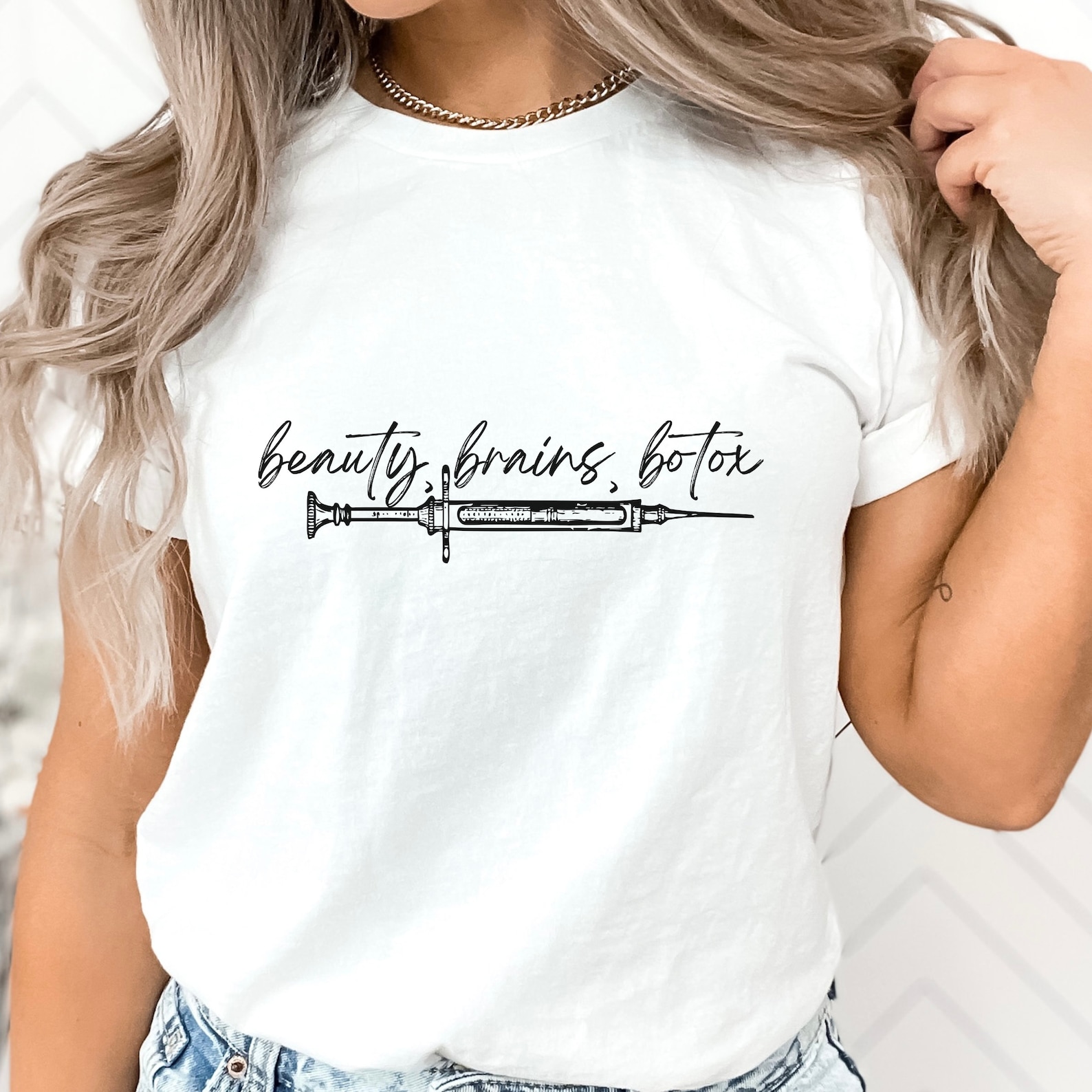 Beauty Brains Botox, Tshirt, Botox Tee, Women Beauty T Shirt, Botox ...