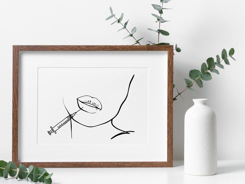 Botox Art, Lip Art, Lip Filler Digital Print, Cosmetic Surgery Print ...