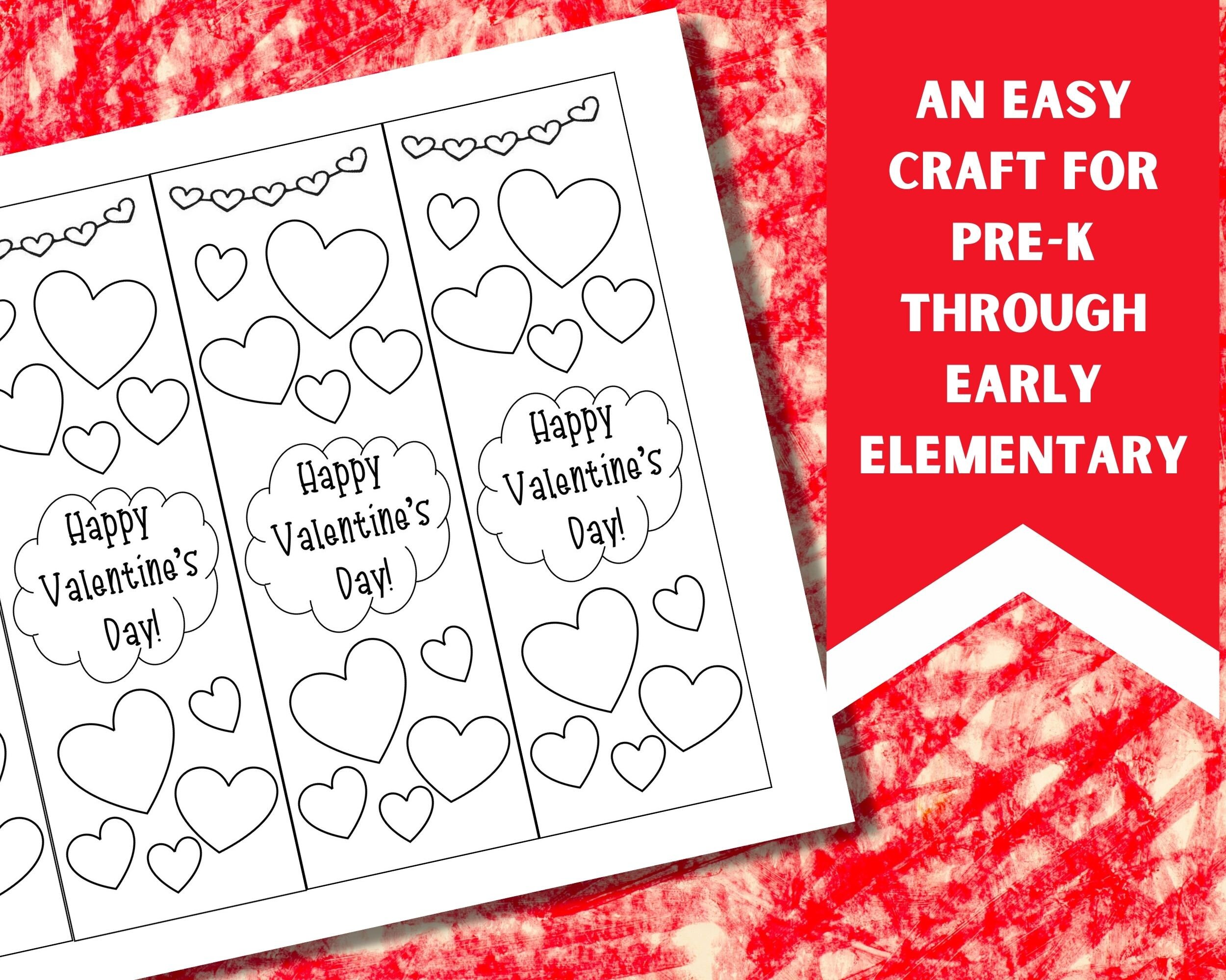 Valentine Bookmark Craft for Kids, Valentine's Day Craft, Valentine's ...