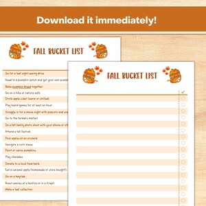 Fall Bucket List Printable Autumn Bucket List Template Editable Fall Bucket List Autumn ...