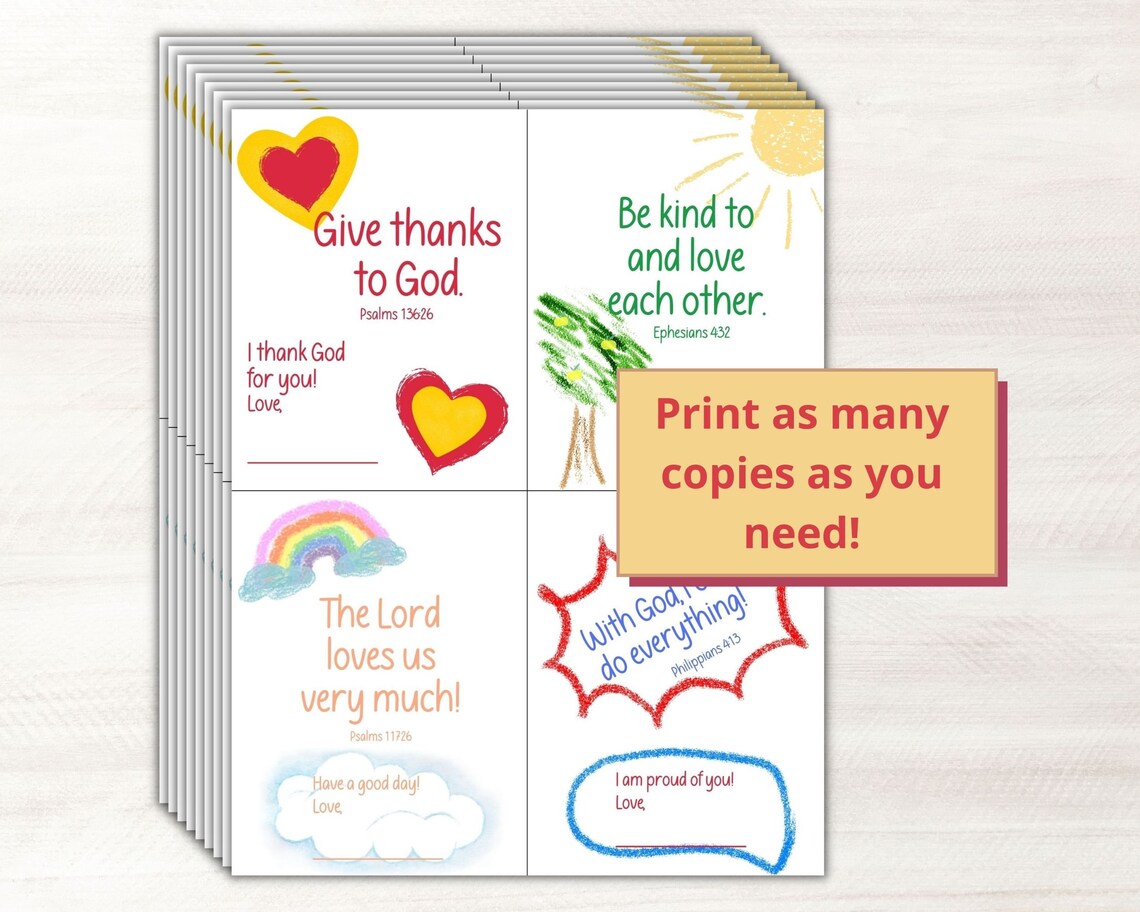 Christian Lunchbox Notes Printable | Personalized Lunchbox Notes for ...