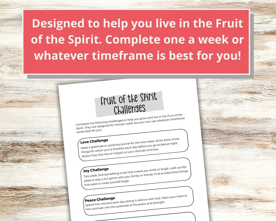 Fruit of the Spirit Challenges: Bible Study Activities (digital ...
