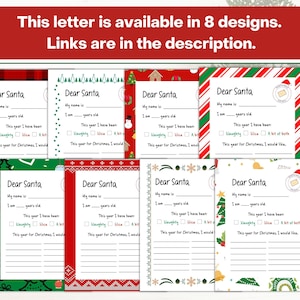 Letter to Santa Printable | Christmas Gift Wish List Printable Template ...