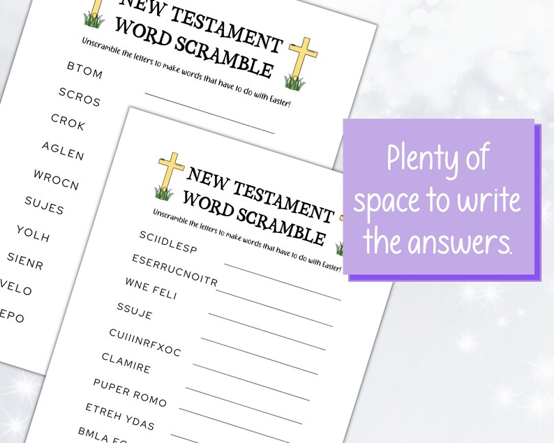 New Testament Word Scrambles Bible Word Scrambles Printable Word ...