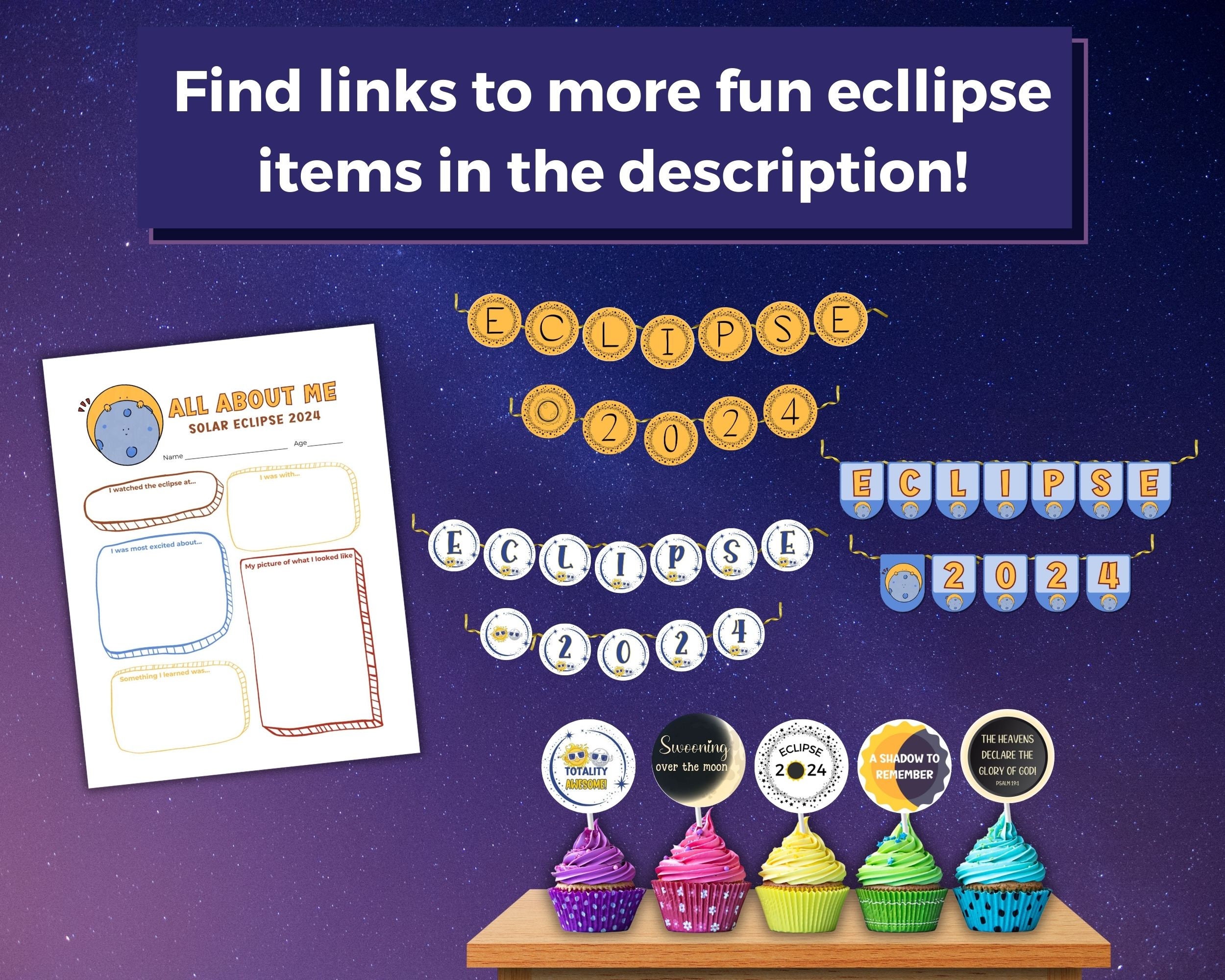 Printable Eclipse 2024 Activity Pages for Kids Eclipse Party Christian ...