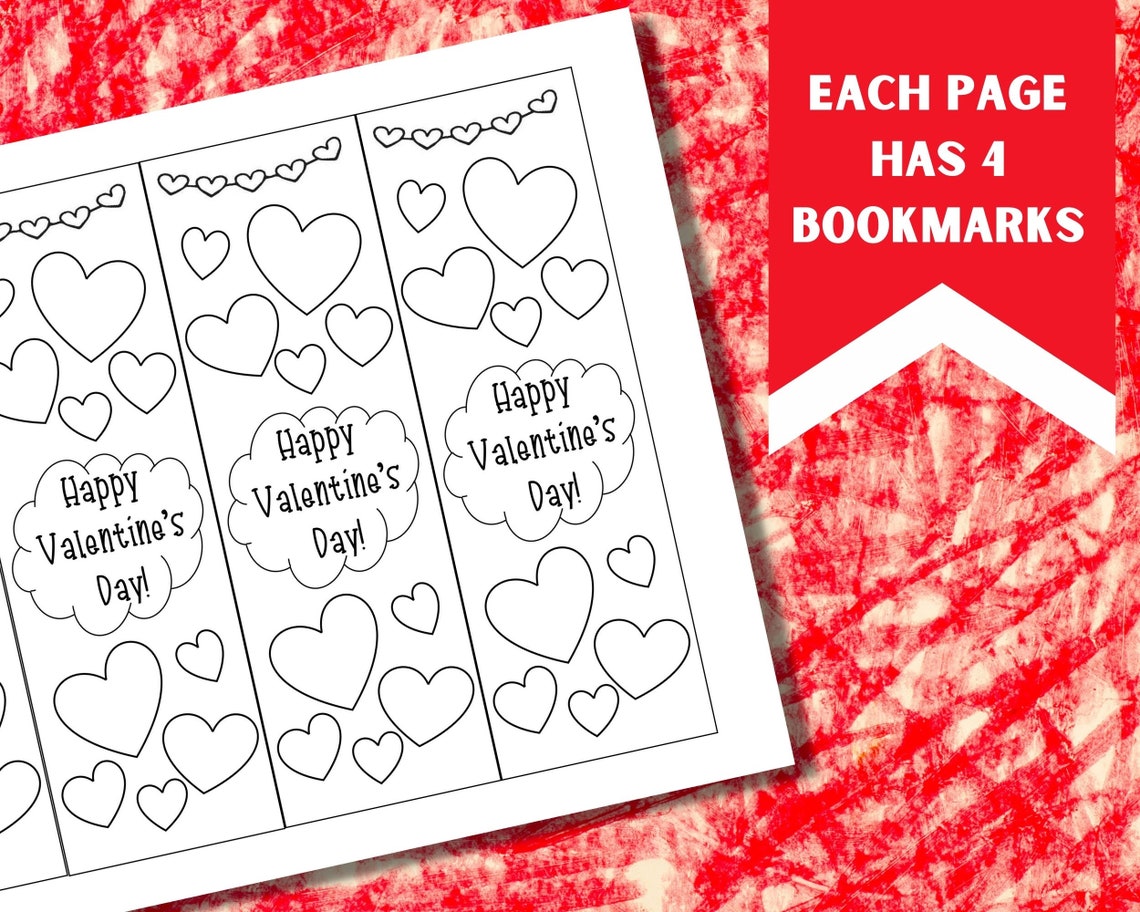 Valentine Bookmark Craft for Kids, Valentine's Day Craft, Valentine's ...