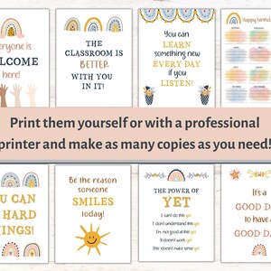 Classroom Posters Boho Printable Bundle Teacher Décor Bundle Boho ...