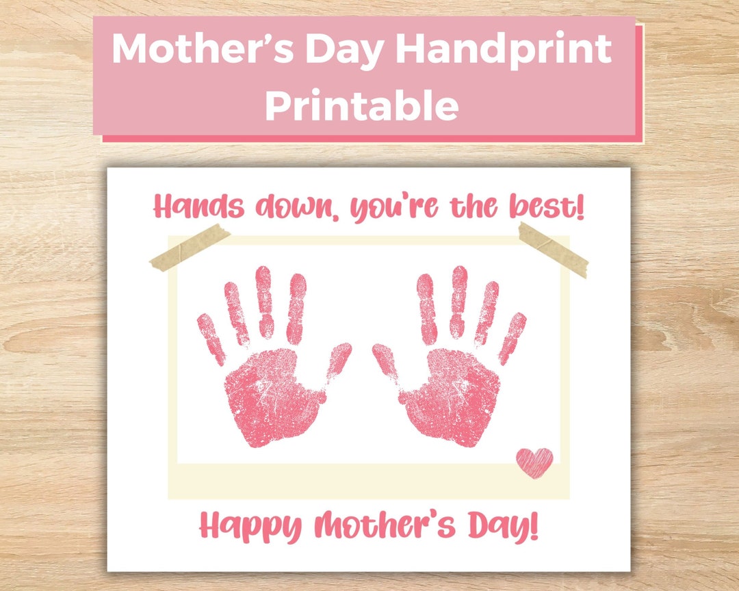 Mother's Day Handprint Art: DIY Craft Card (PDF) - Etsy