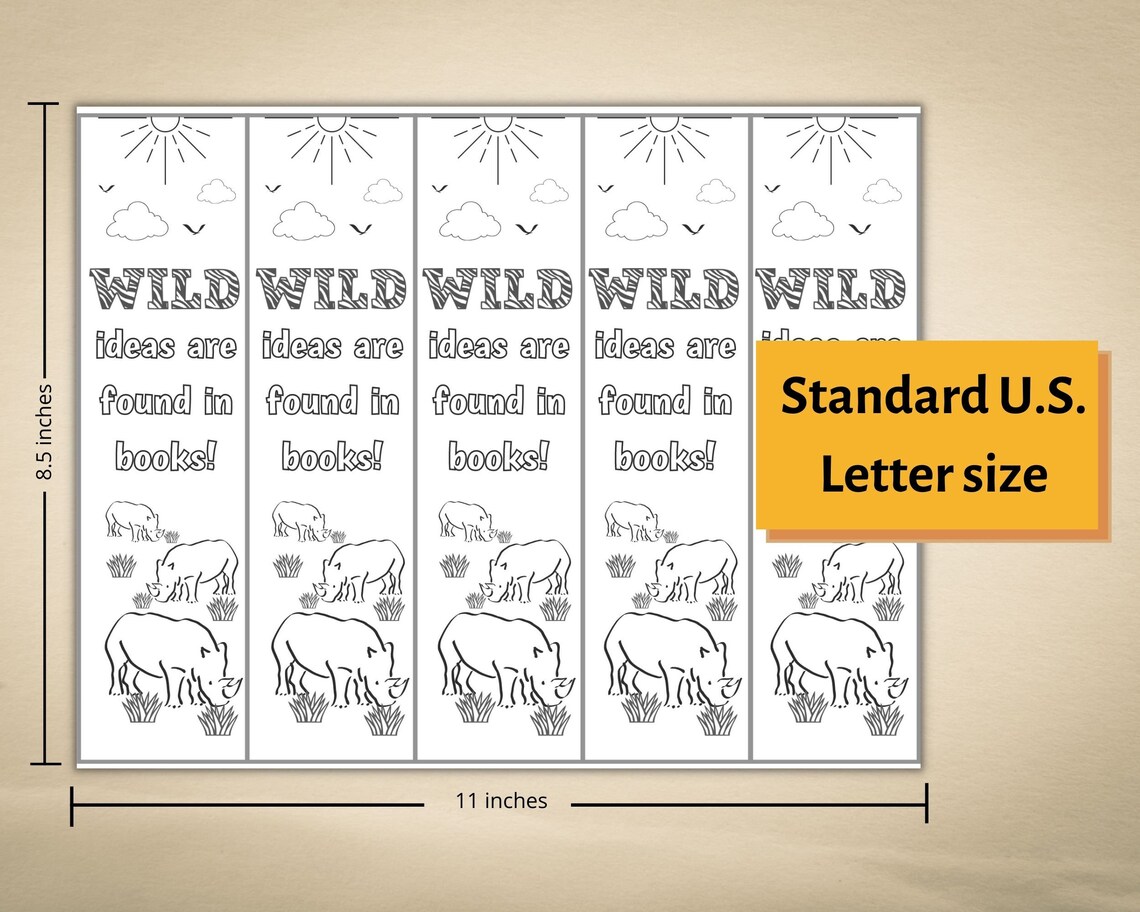 Printable Coloring Bookmarks for Kids Safari Bookmarks - Etsy