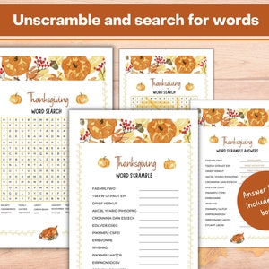 Thanksgiving Game Bundle Printable, Thanksgiving Games, Thanksgiving ...