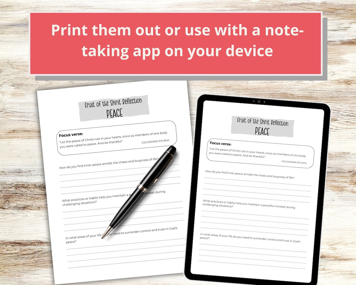 Printable Fruit of the Spirit Reflection Worksheets for Adults and ...