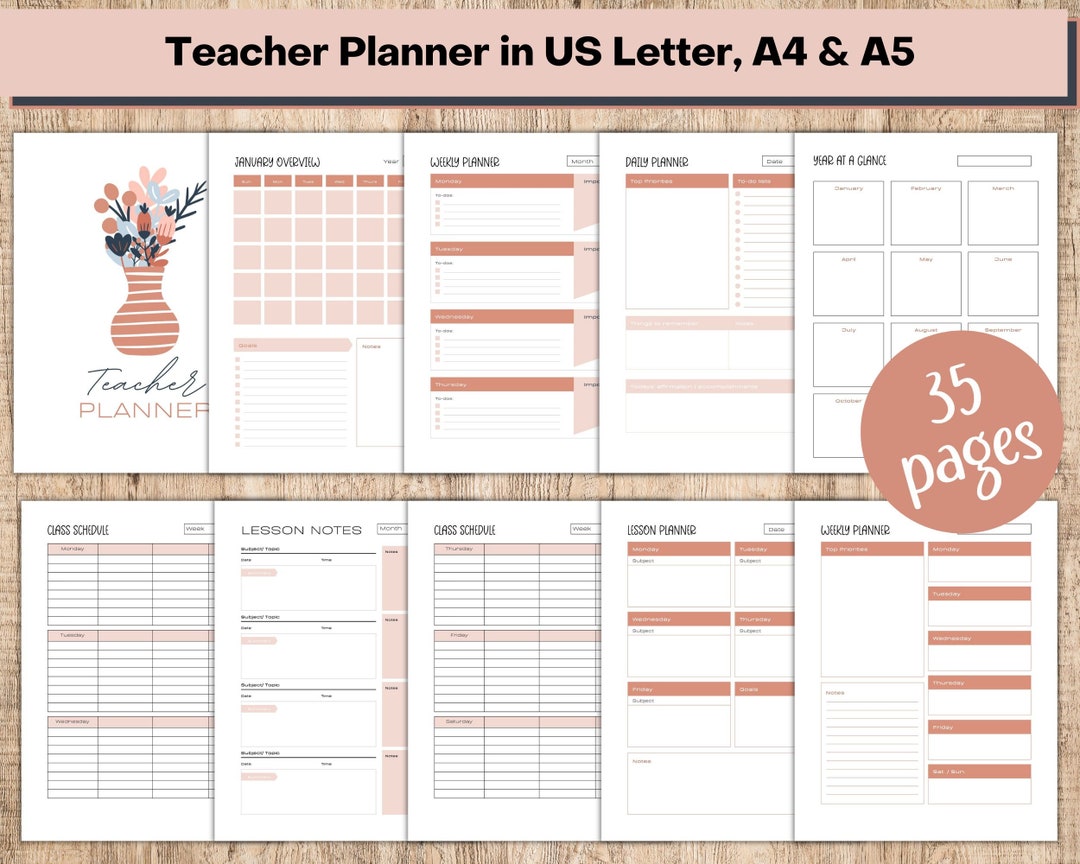 2023-24 Teacher Planner Printable | Printable Teacher Binder BUNDLE ...