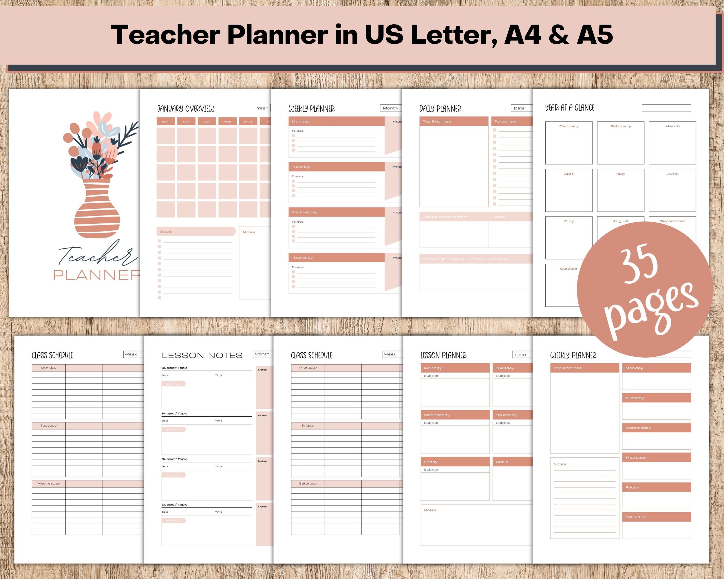 2023-24 Teacher Planner Printable Printable Teacher Binder - Etsy