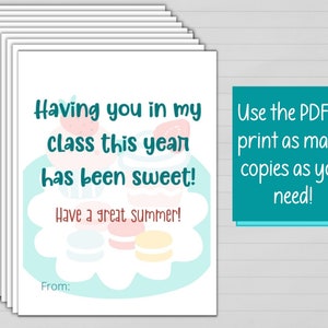 Printable End of Year Student Gift From Teacher | Teacher End of Year ...