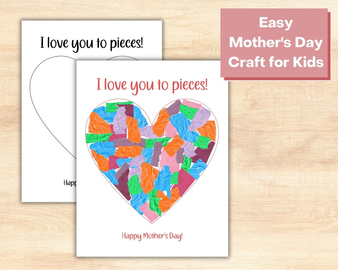 Mother's Day Heart Craft: Toddler & Preschool Gift (PDF Download) - Etsy