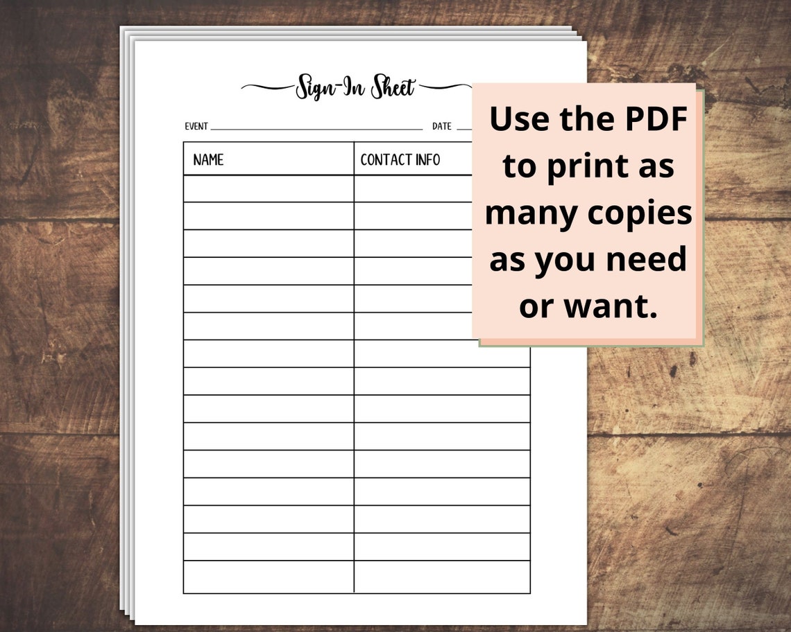 Small Group Sign-in Sheet, Sunday School Teacher Resources, Bible Study ...