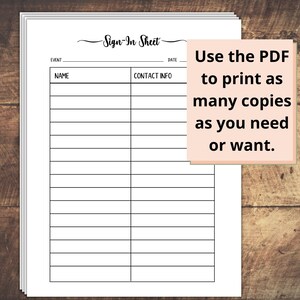 Small Group Sign-in Sheet, Sunday School Teacher Resources, Bible Study ...