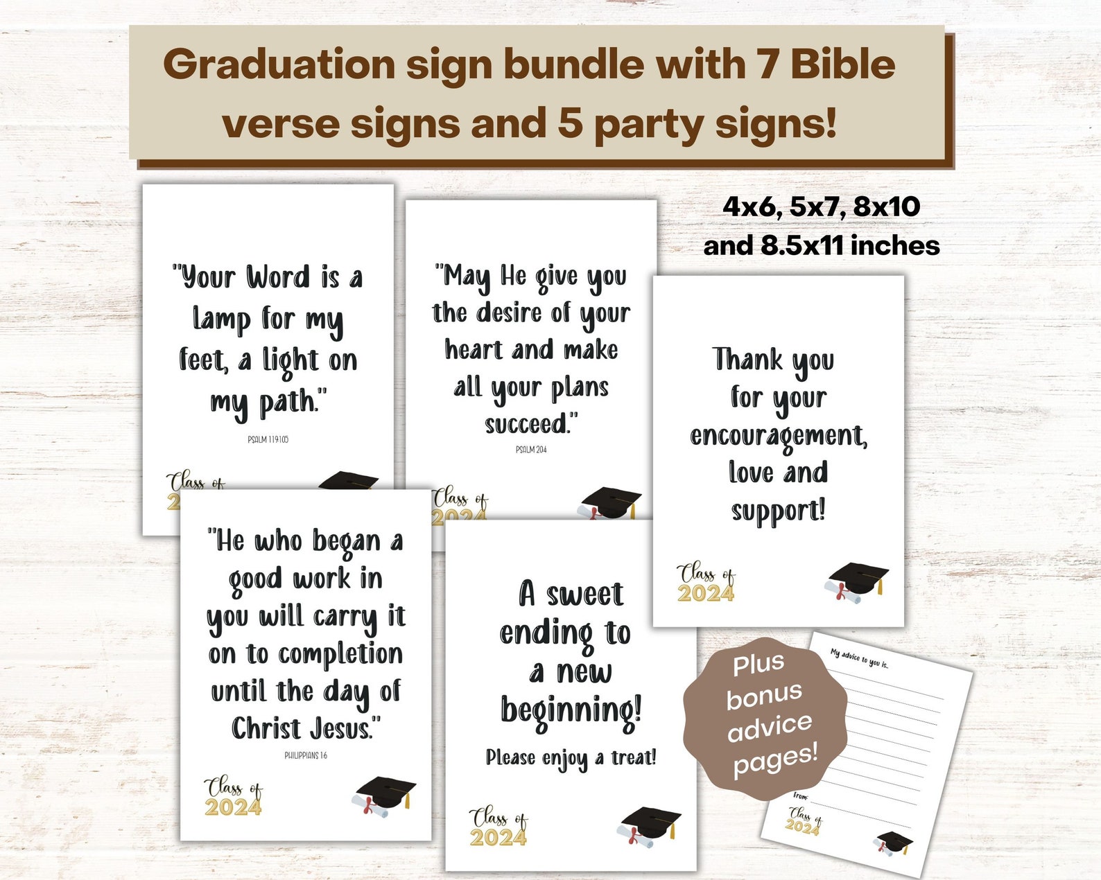 Printable Graduation Decoration Bundle Christian Graduation Decorations ...