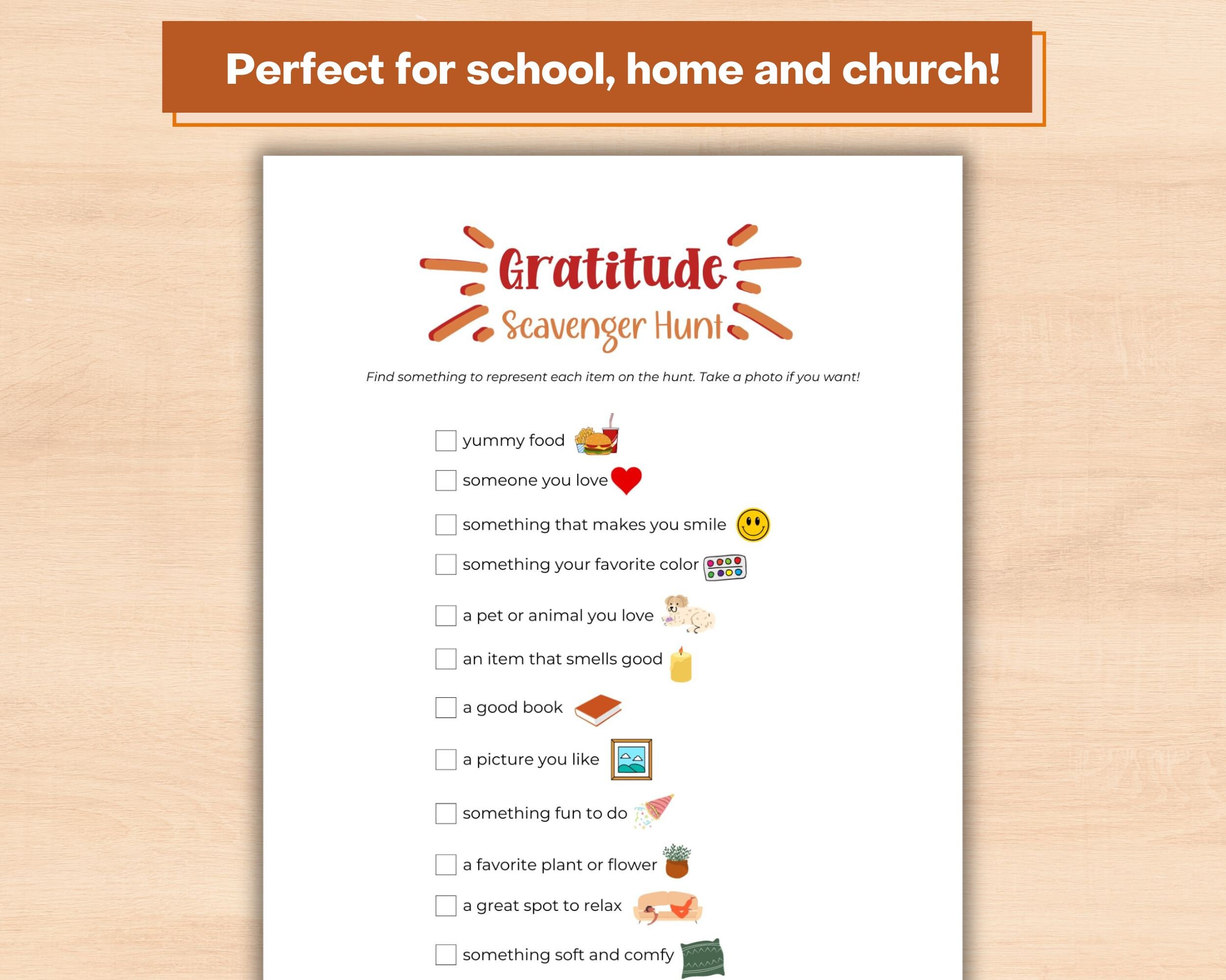 Gratitude Scavenger Hunt for Kids: Thanksgiving Activity (PDF) - Etsy