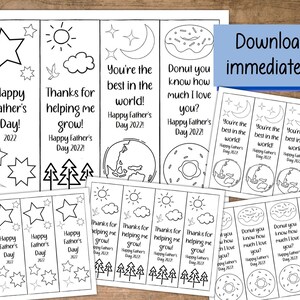 Printable Father's Day Coloring Bookmarks DIY Gift for - Etsy