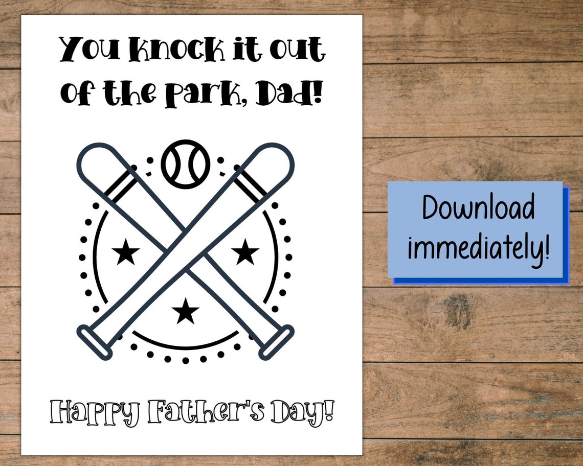 Printable Fathers Day Coloring Page Card Fathers Day Gift Gift for Dad ...