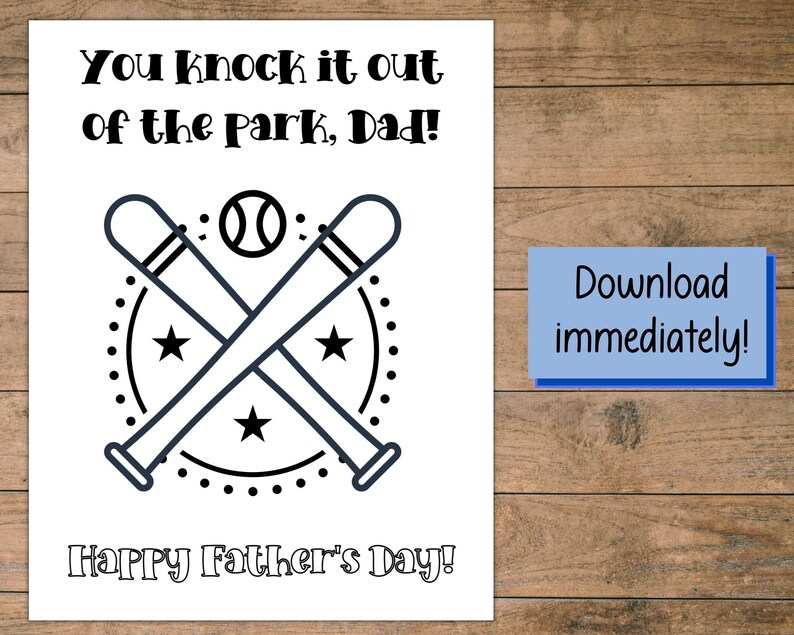 Printable Father’s Day Coloring Page Card | Father’s Day Gift | Gift ...