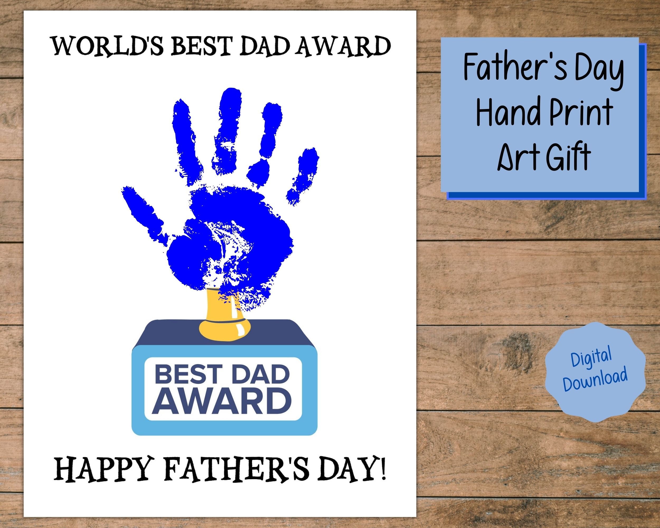 Printable Father's Day Handprint Art | Father’s Day Keepsake | Gift for ...