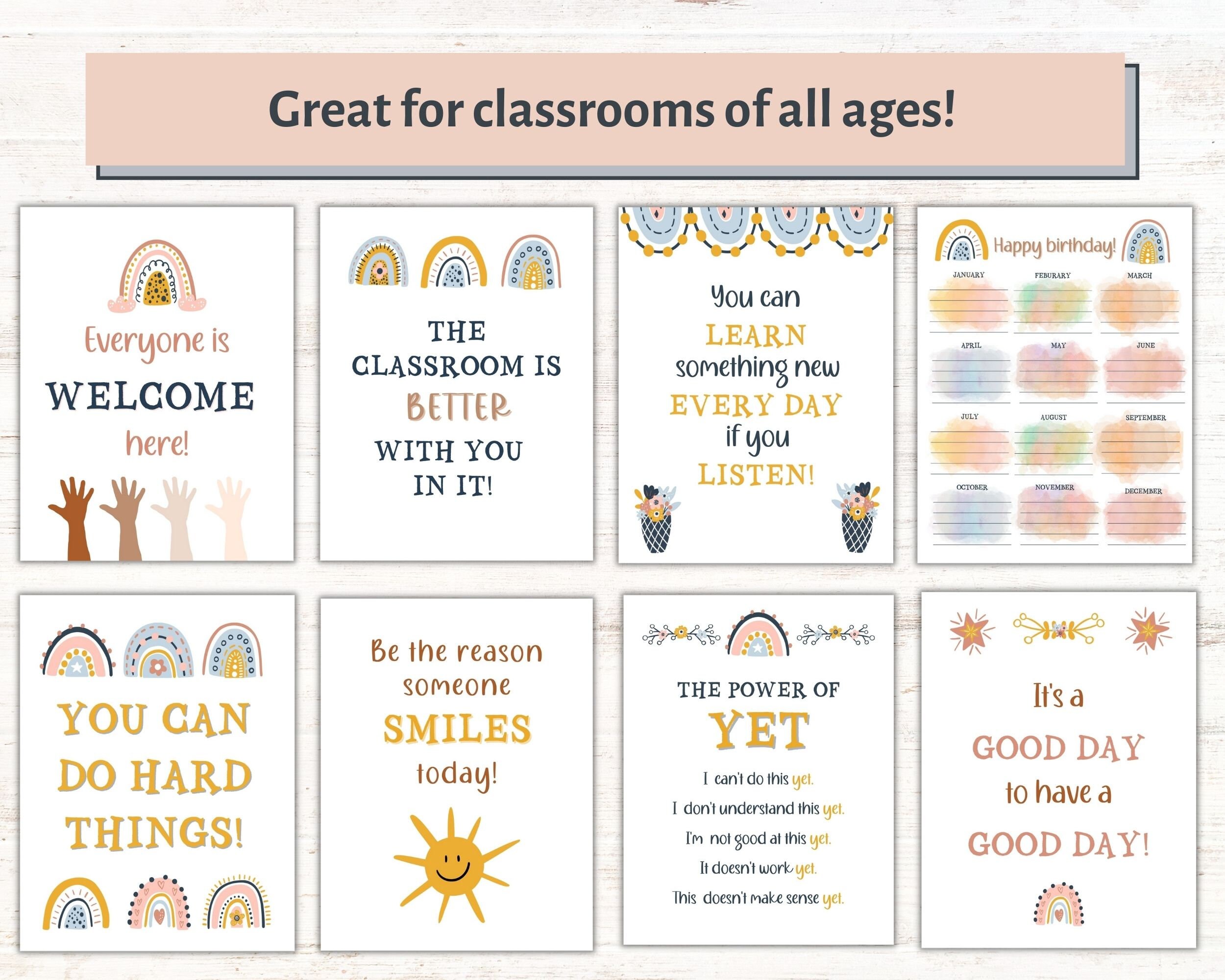 Classroom Posters Boho Printable Bundle Teacher Décor Bundle Boho ...