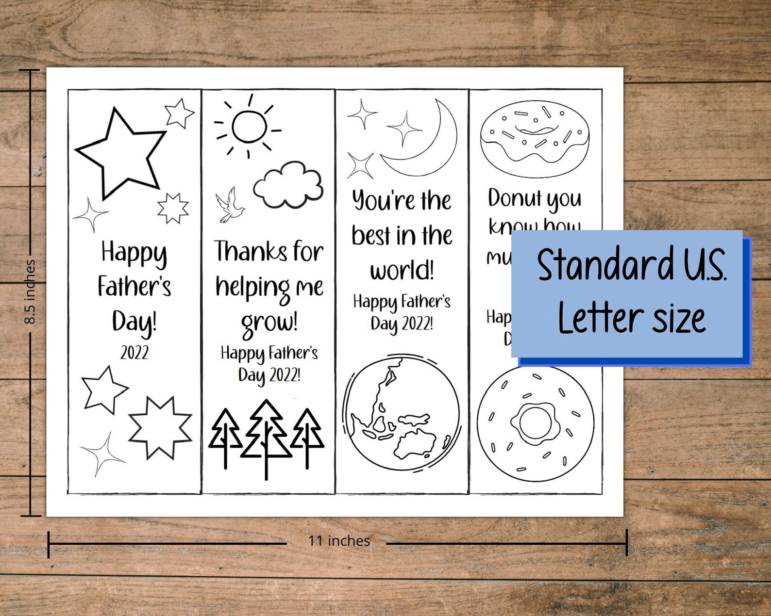 Printable Father's Day Coloring Bookmarks DIY Gift for - Etsy