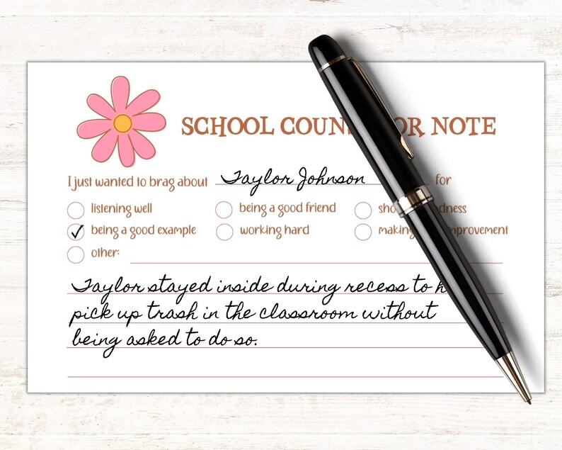 School Counselor Office Note Printable Pink School Counselor Décor ...