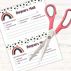 Daycare Note Printable | Daycare Mail | Boho Daycare Brag Card ...