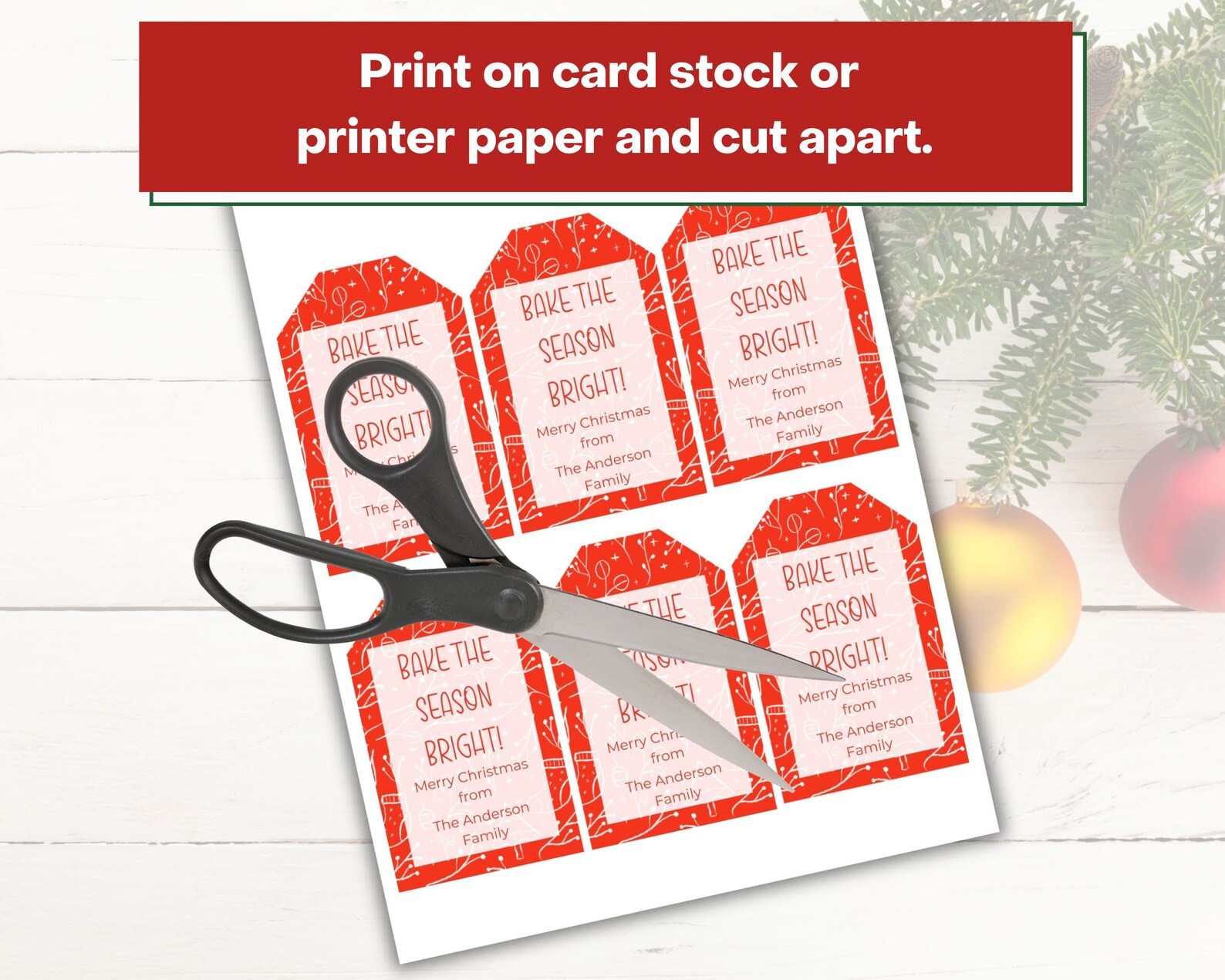 Christmas Treat Tag, Christmas Cookie Tag, Holiday Gift Tag, Christmas ...