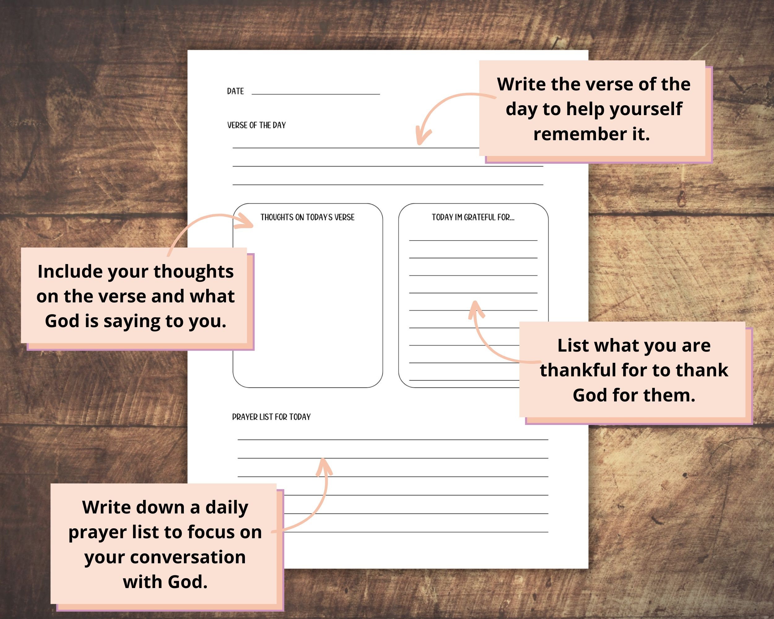 Printable Gratitude and Prayer Journal: Digital Download (PDF) - Etsy