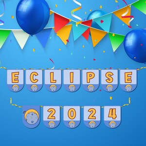 Printable Eclipse 2024 Party Banner Eclipse Party Décor Eclipse Banner ...