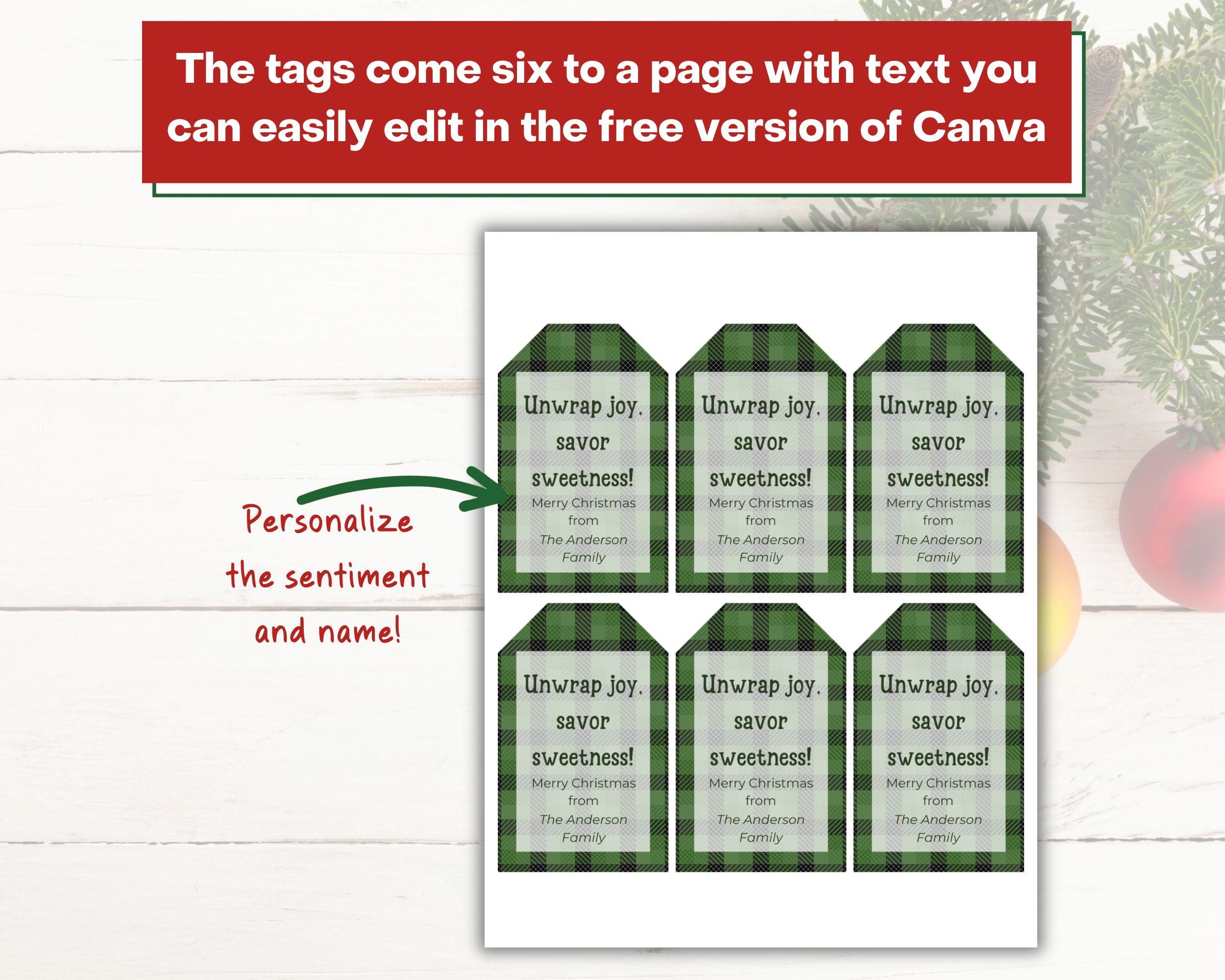 Christmas Treat Tag Christmas Cookie Tag Holiday Gift Tag - Etsy