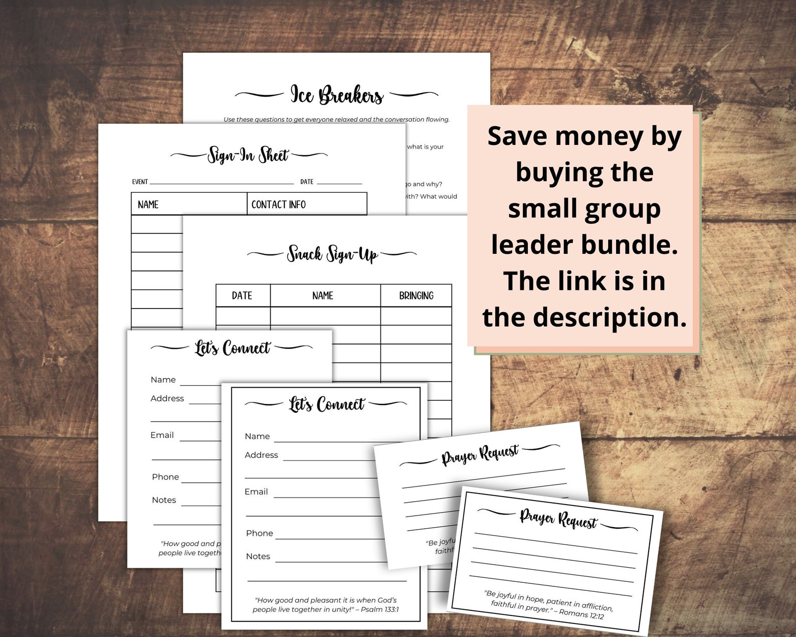 Small Group Sign-in Sheet, Sunday School Teacher Resources, Bible Study ...