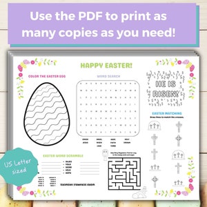 Christian Easter Activity Placemat: Coloring Page (digital Download) - Etsy