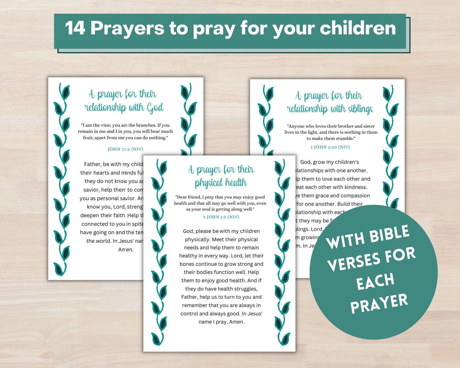 Prayer Cards Printable Prayers for Your Children Parent Prayers ...