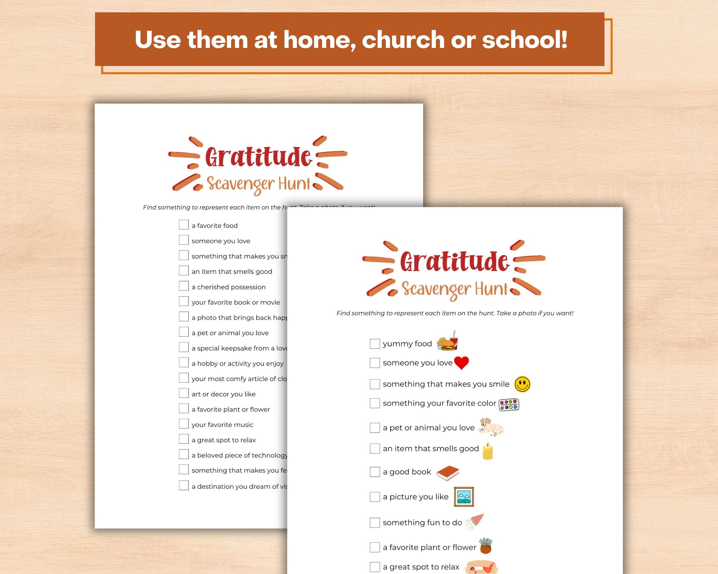 Gratitude Scavenger Hunt Bundle: Thanksgiving Activity (PDF) - Etsy