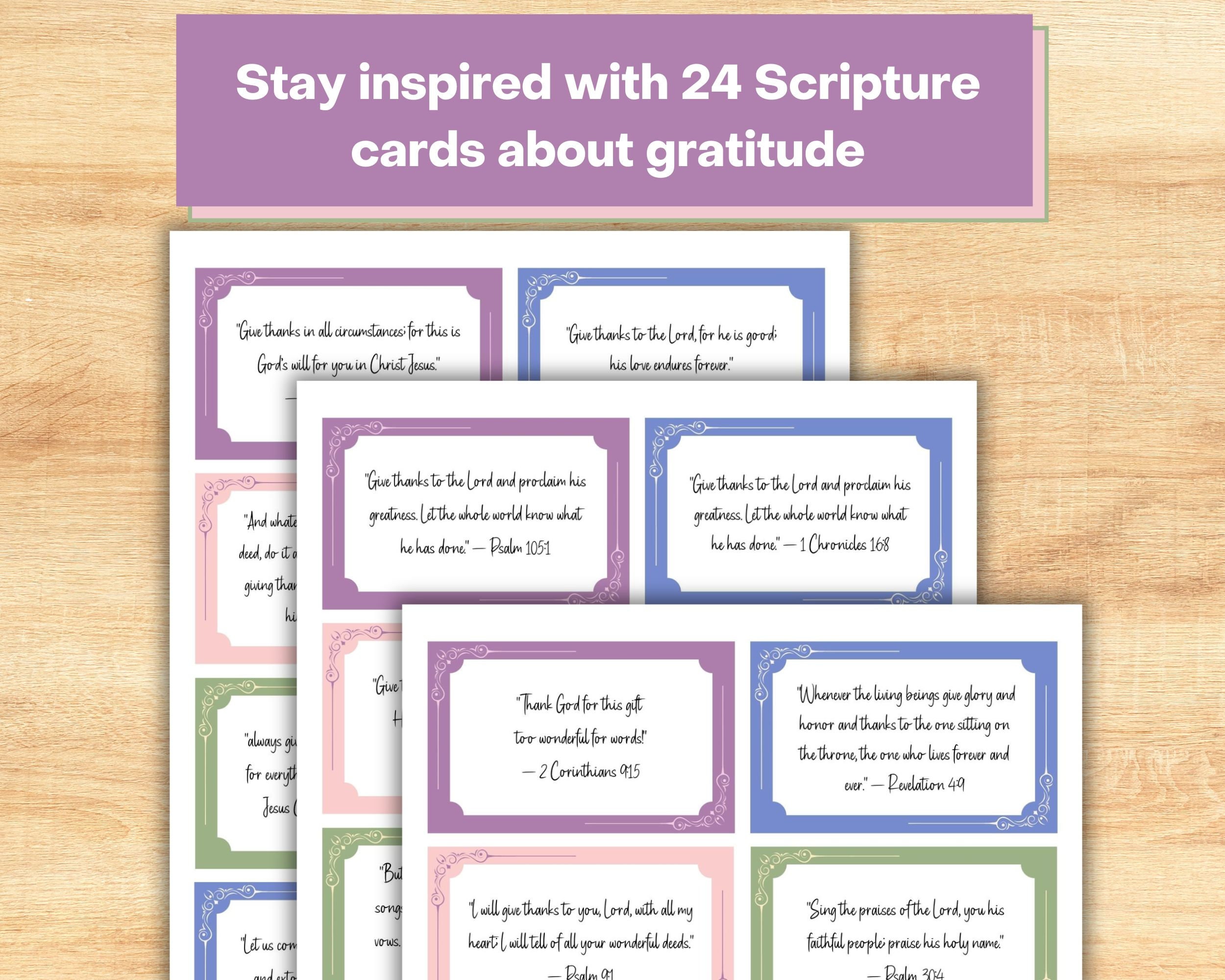 Printable Christian Gratitude Journal: Daily Bible Verses, Scripture ...