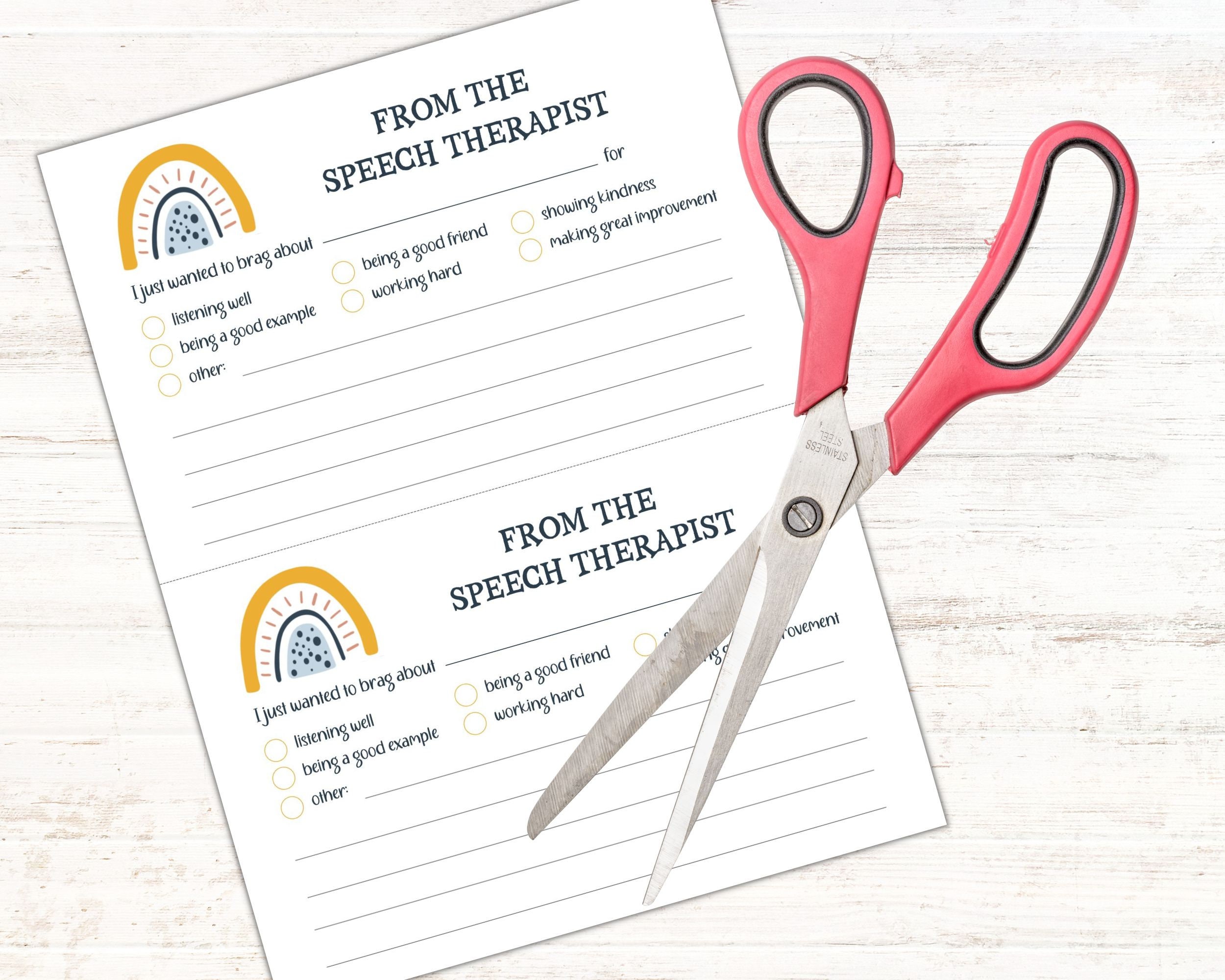 Speech Therapist Office Note Printable Boho School Speech Therapy Note ...