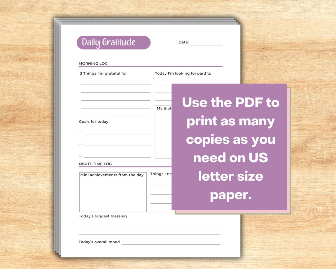 Printable Christian Gratitude Journal Worksheet With Daily Bible Verses ...